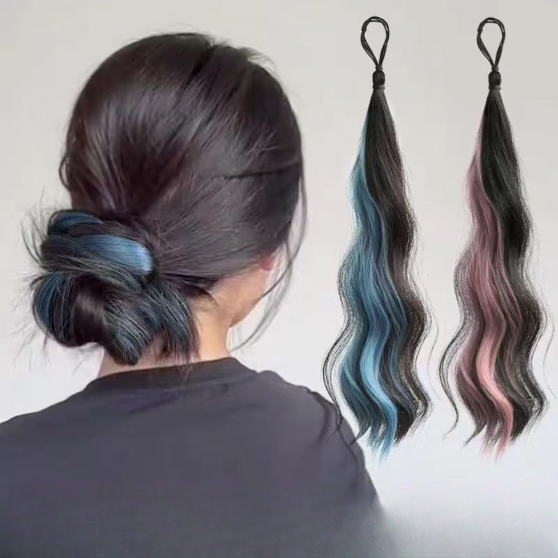 Self-winding ball head wig Highlights hair bouquet simulation bud head ...