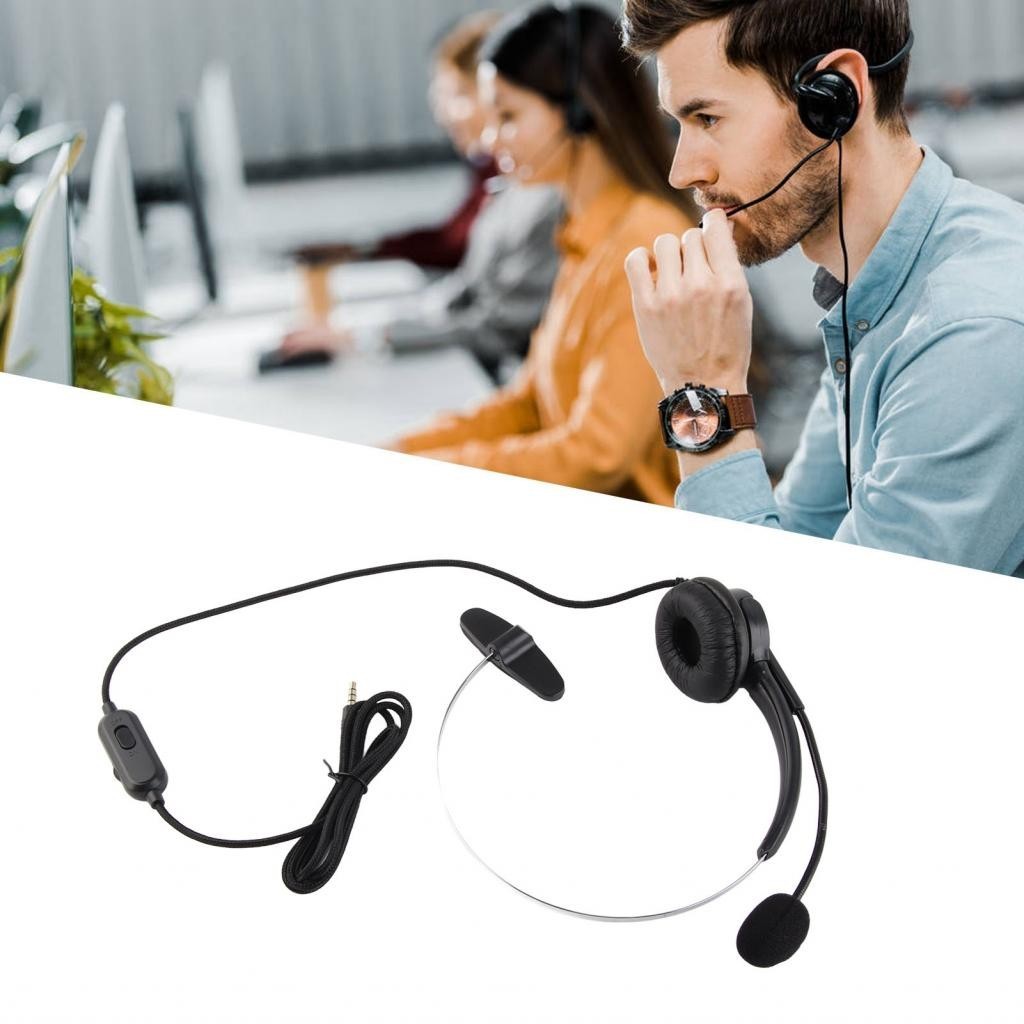 Maib Call Center Headsets With Mic Service Headphone Wired Mono Traffic ...