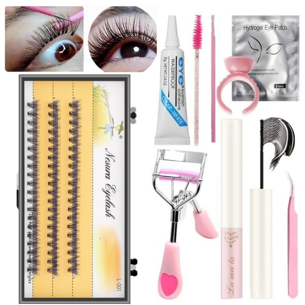 9Pcs 10D 20D Eyelash Extension Set Melt Hair Grafting False Eyelashes C ...