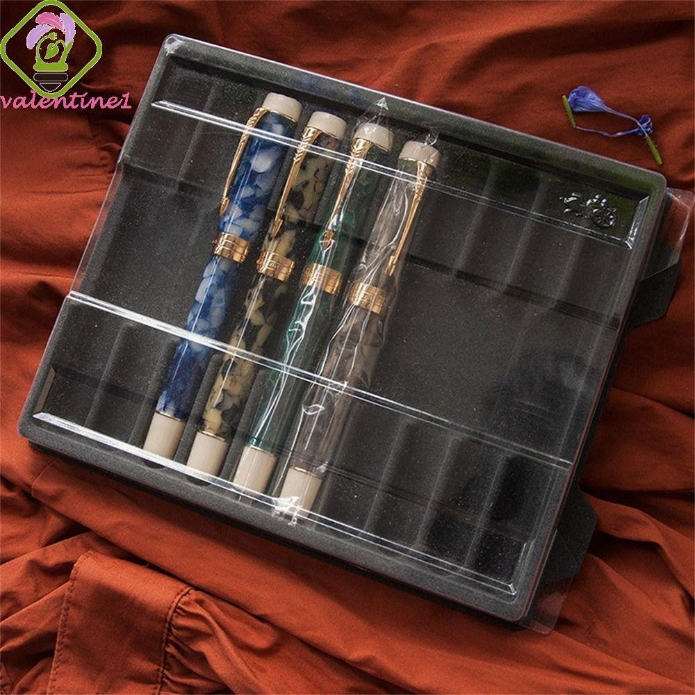 AVALENTINE Fountain Pen Box, Transparent Storage Case Pen Organizer Box ...