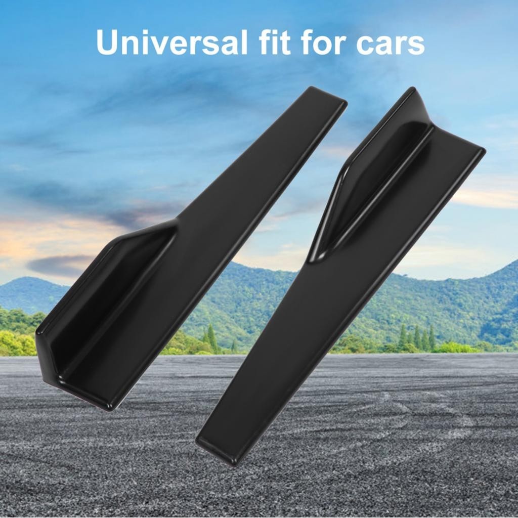 Yohooo 2 pcs Car Universal Glossy Black Side Skirt Rocker Splitter ...