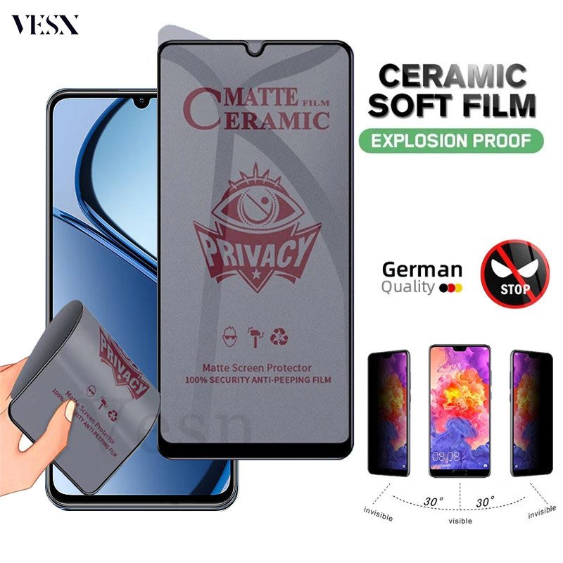 Anti Spy Privacy Ceramic Glass Screen Protector Film For Realme C65s ...