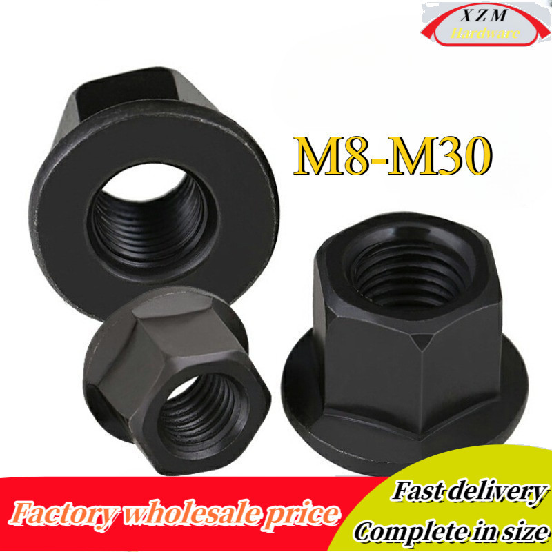 Flange Nuts Black Steel Hexagonal Flange Nut M8/M10/M12/M14/M16/M18/M20/M22/M24/M27/M30 [XZM-DM ...