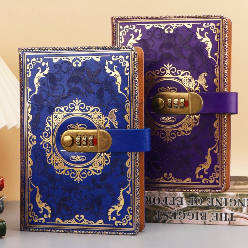 Diary With Lock, A5 PU Journal Notebook Vintage Lock Journal Password ...