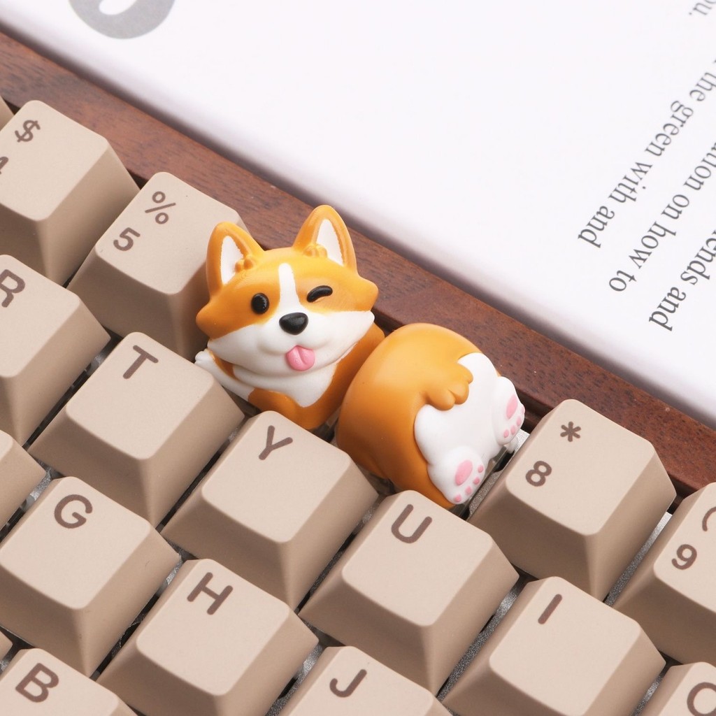 Cute Corgi Keycaps Chai Dog Manual Painting Creative Personality Lovely ...