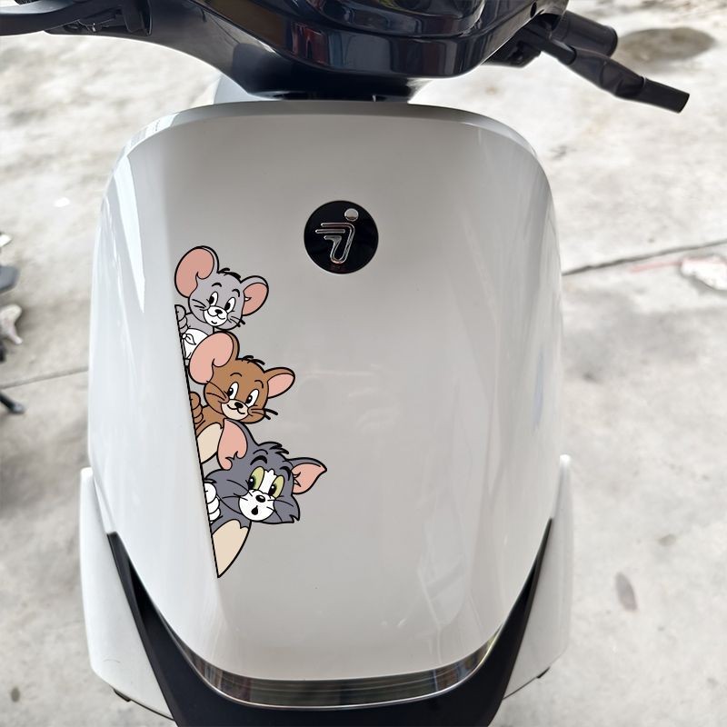 Cat and Mouse Car Car Stickers Cute Cartoon Motorcycle Stickers ...