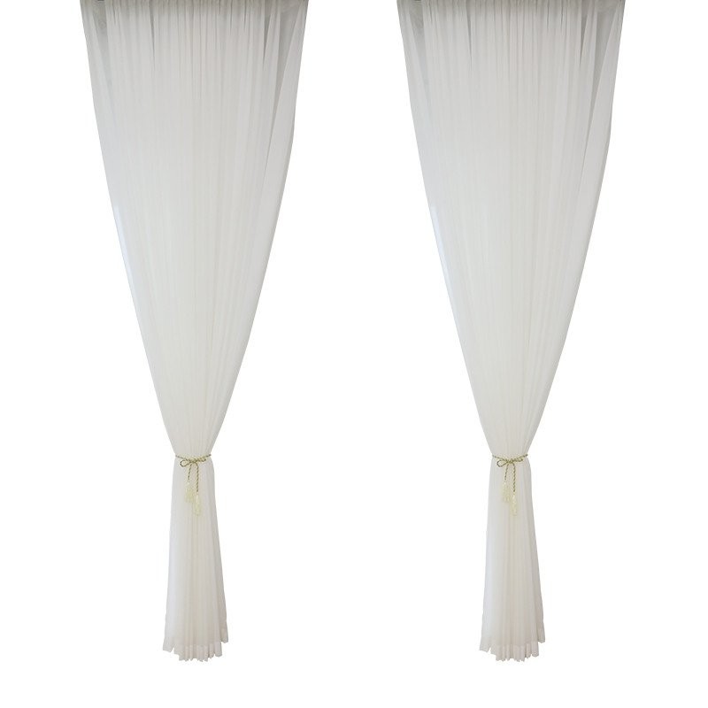 White Sheer Curtains Light Filtering Privacy Sheer Sun w Blackout ...