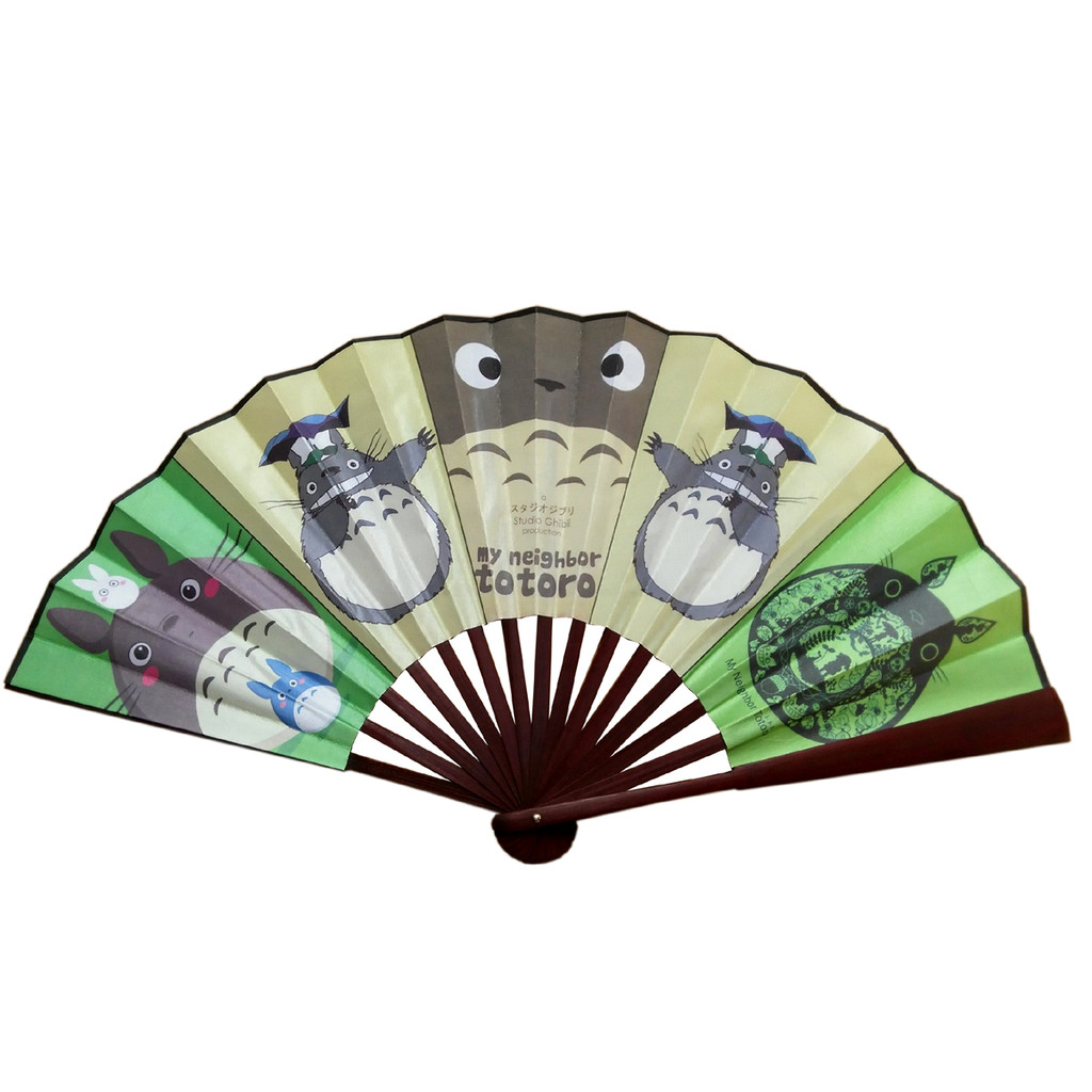 33cm Anime My Neighbor Totoro Bamboo Paper Folding Fan Cartoon Hand ...
