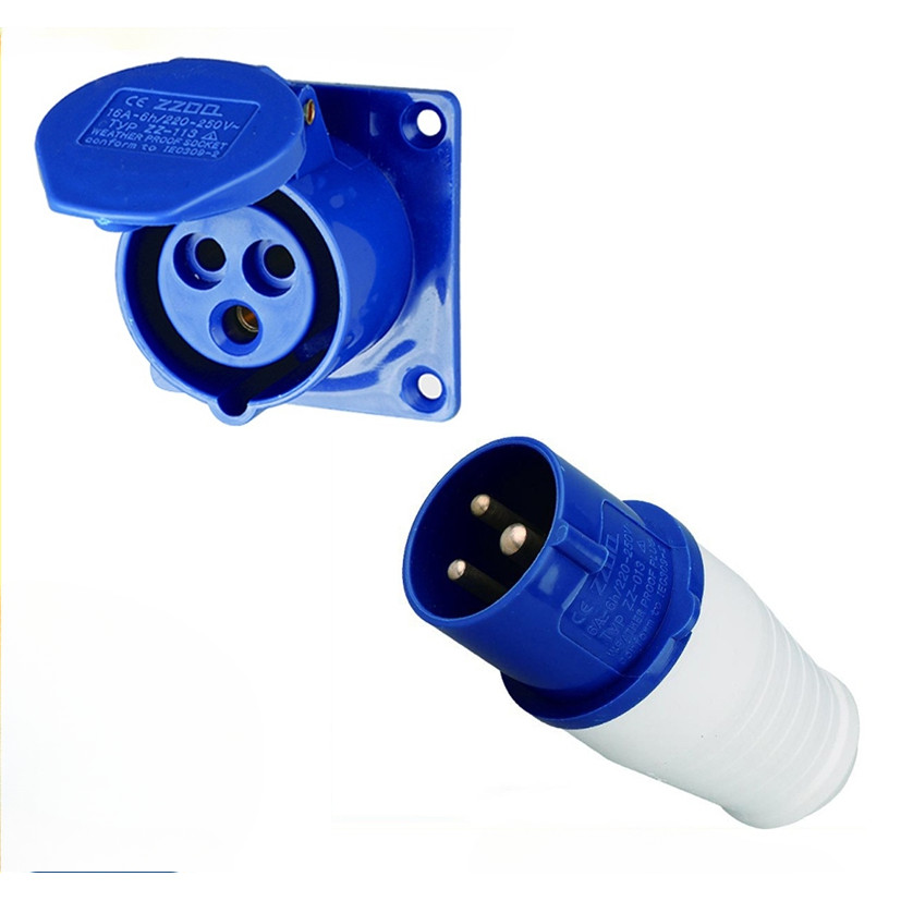 16A/32A 2P+E CEE Industrial Plug Socket Set IP44 Waterproof Plug And ...