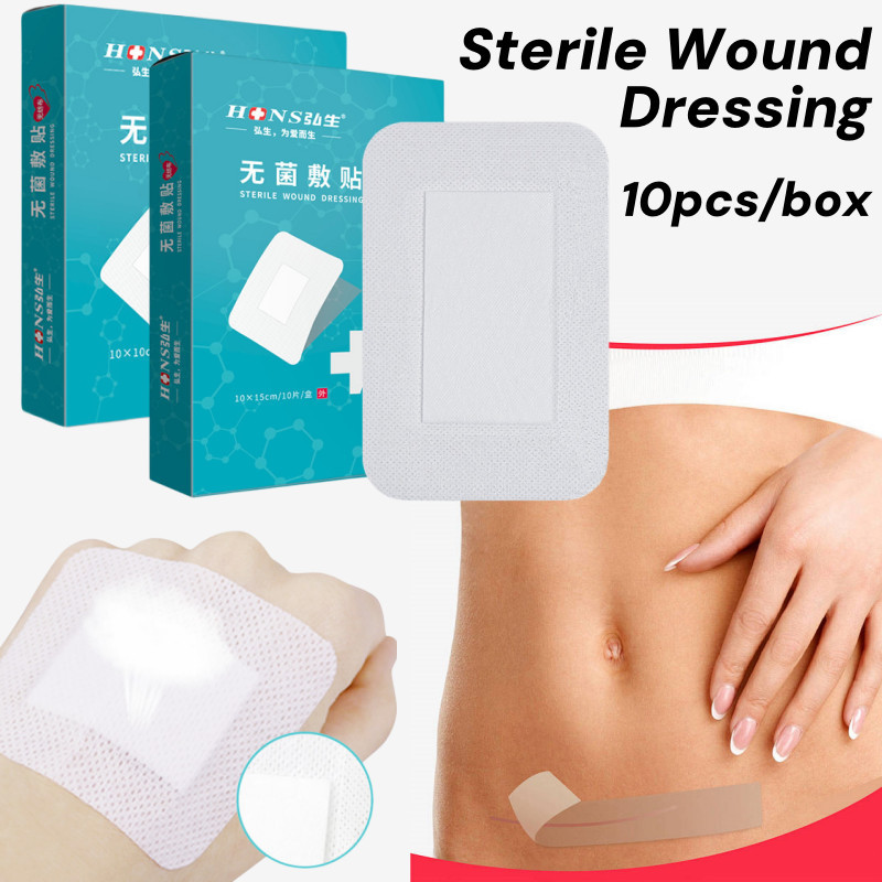 10pcs Medical Sterile Adhesive Wound Dressing 10*15cm Bandage Caesarean ...