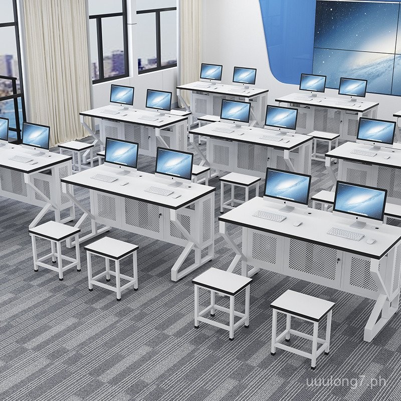School Computer Room Desk Student Training Desk Steel Wood Simple ...