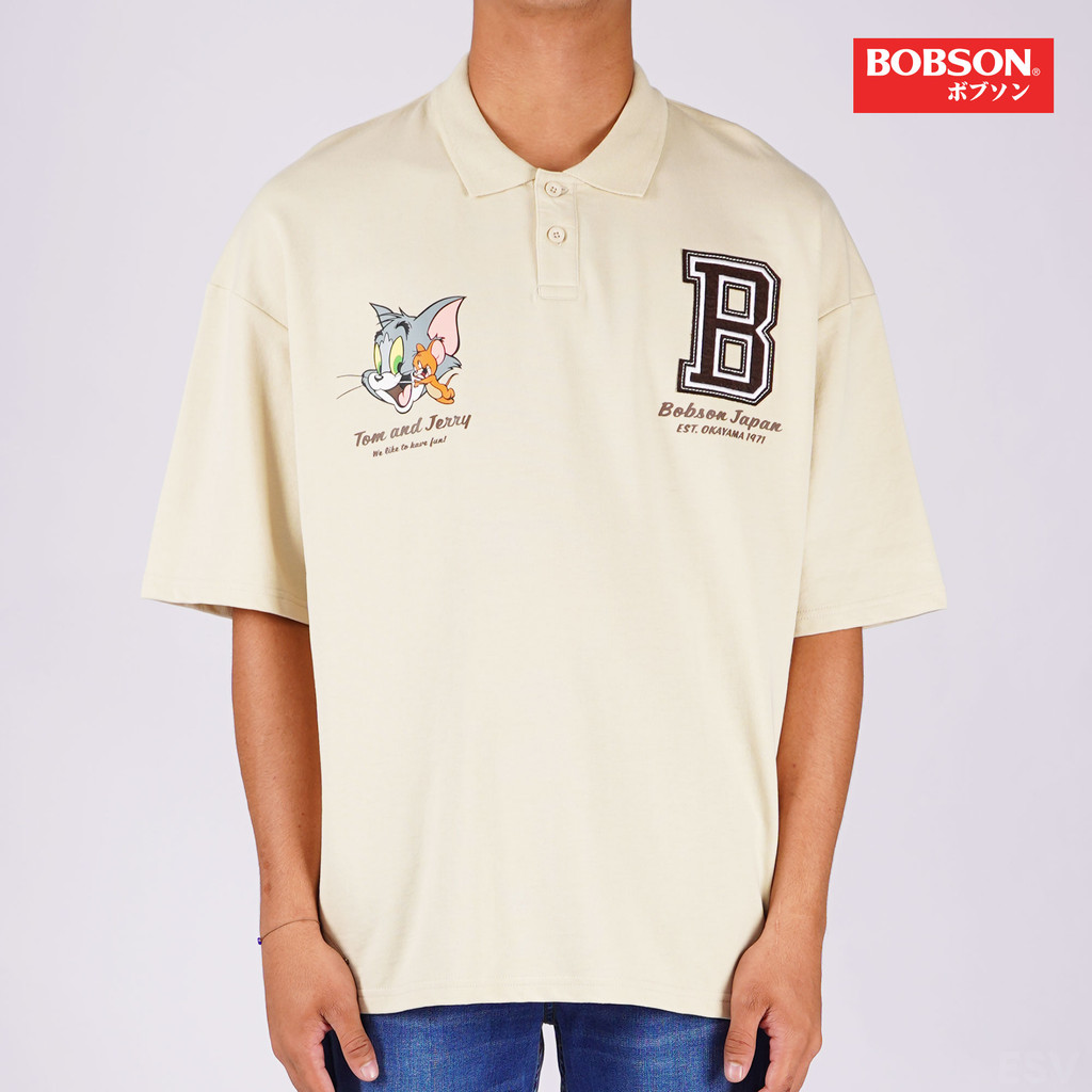 Bobson Japanese X Tom and Jerry Men's Basic Collared Shirt Oversized ...