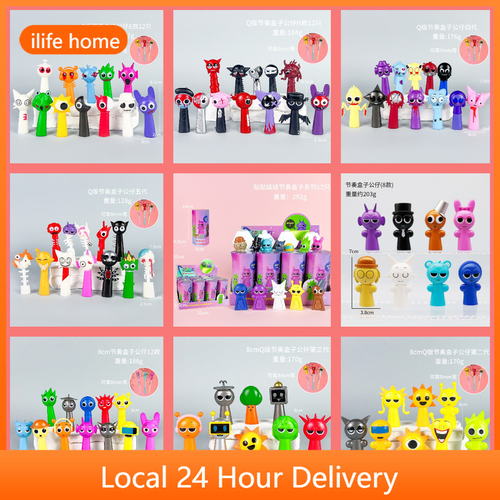 Shipping from Manila 8Pcs/Set Sprunki Plush Pencil Cover Action Figure ...