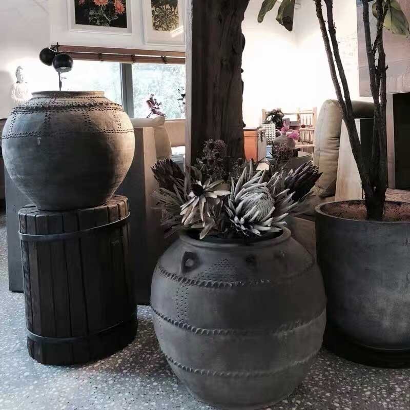 Weng Cylinder Pottery Clay Cylinder Decorative Personality Pottery ...