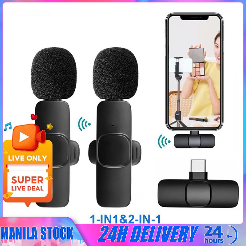 Vlog Wireless Lavalier Microphone Type C Noise Reducing Microphone Dual ...