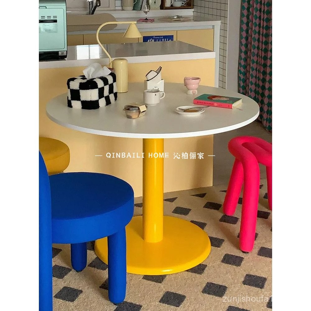 Nordic Round Table Living Room Dining Table Meeting Table Cream Style ...