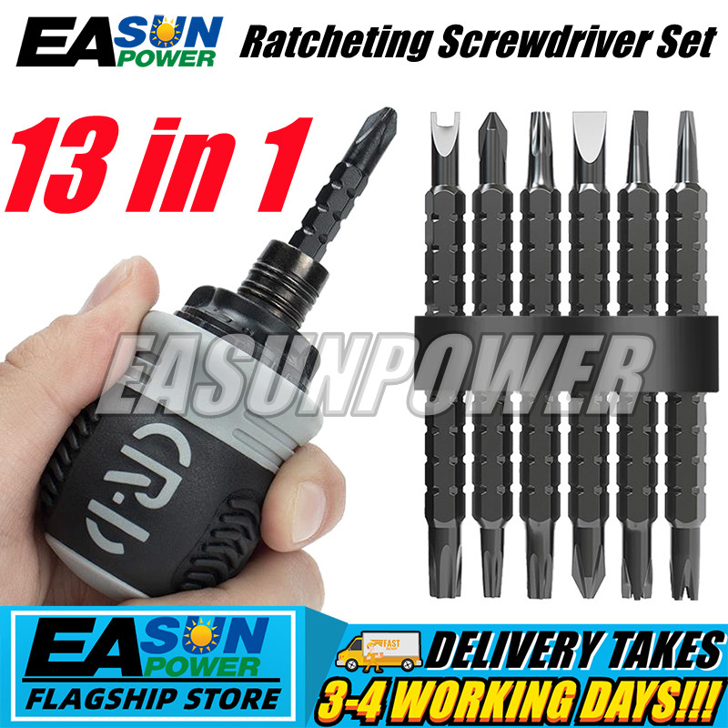 13 In1 Multi-Function Ratchet Screwdriver Set Dual-Purpose Multihead ...