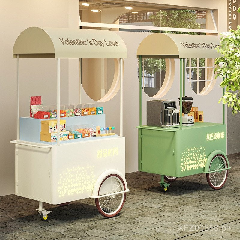 Selling Iron Art Snack Cart for Outdoor Shopping Mall Promotion Display ...