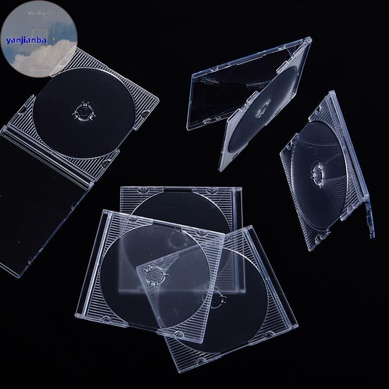 YANCA 5/10pcs Household Standard Single Disc Storage Boxes DVD Case CD Case Empty Clear Plastic ...