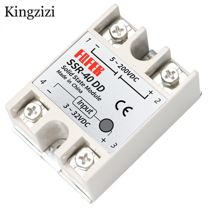 1PCS SSR -10DD/25DD/ 40DD DC Control DC SSR White Shell Single Phase Solid State Relay Without ...