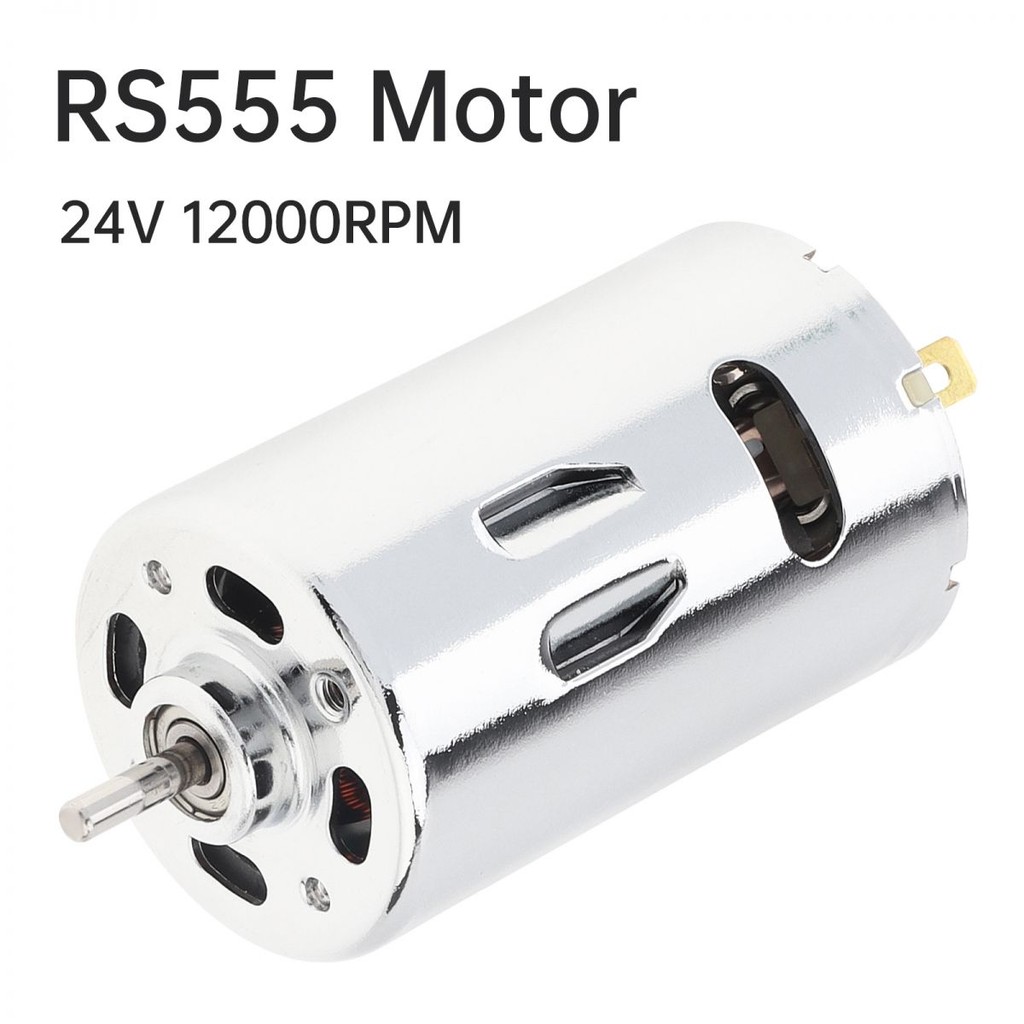 RS555 Dual Ball Bearing DC Motor 12-24V 6000-12000RPM High Torque Micro ...