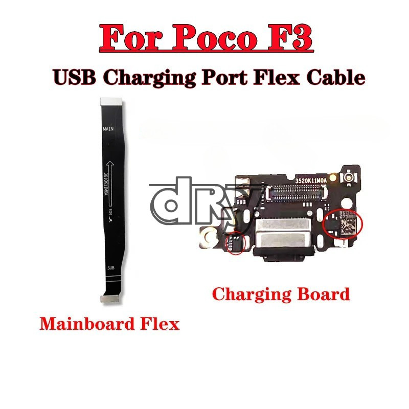 For Xiaomi Poco F3 USB Charging Port Flex Cable Fast Charging Charger ...