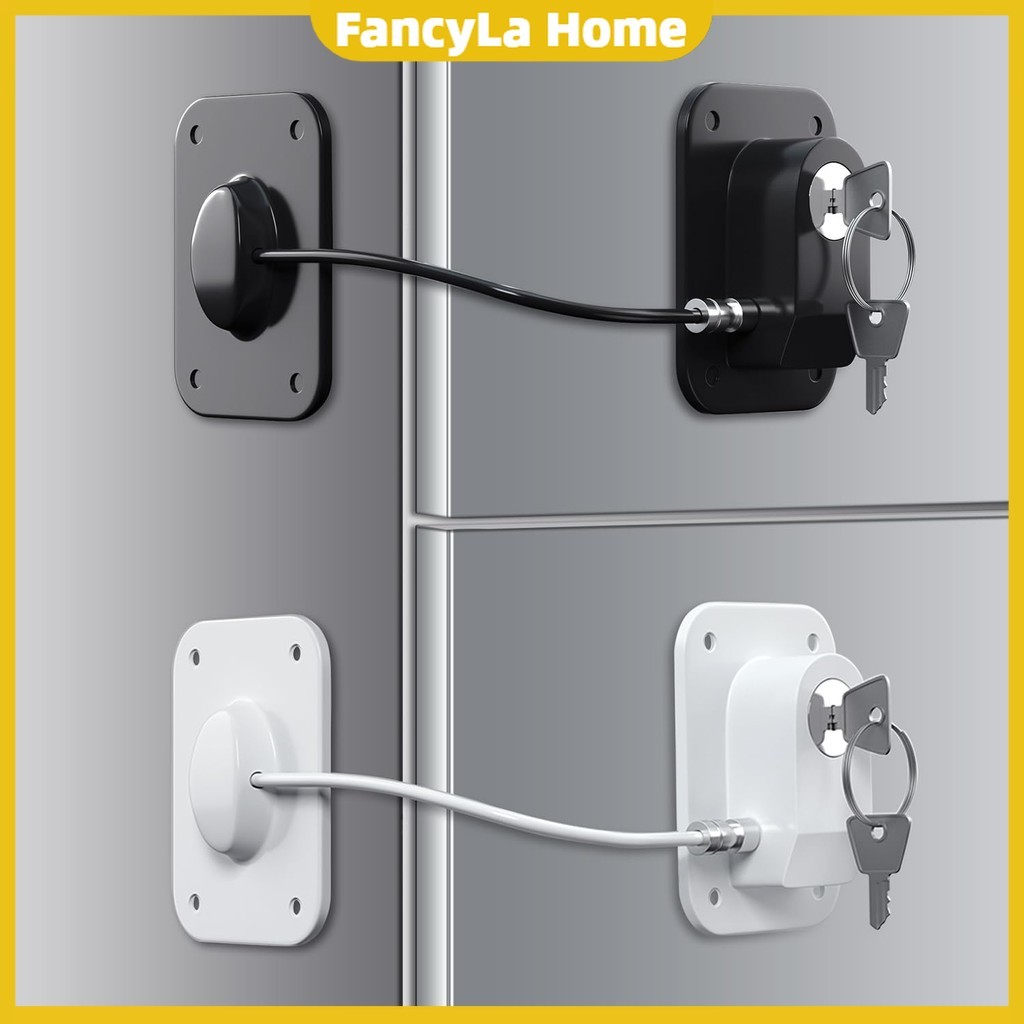 Refrigerator Lock, Fridge Lock with Silicone Wire Protection Fridge ...