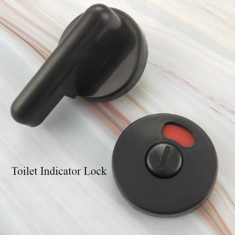 WC Lock Catch Plastic Bathroom Door Lock Universal Black Vacant Engaged ...