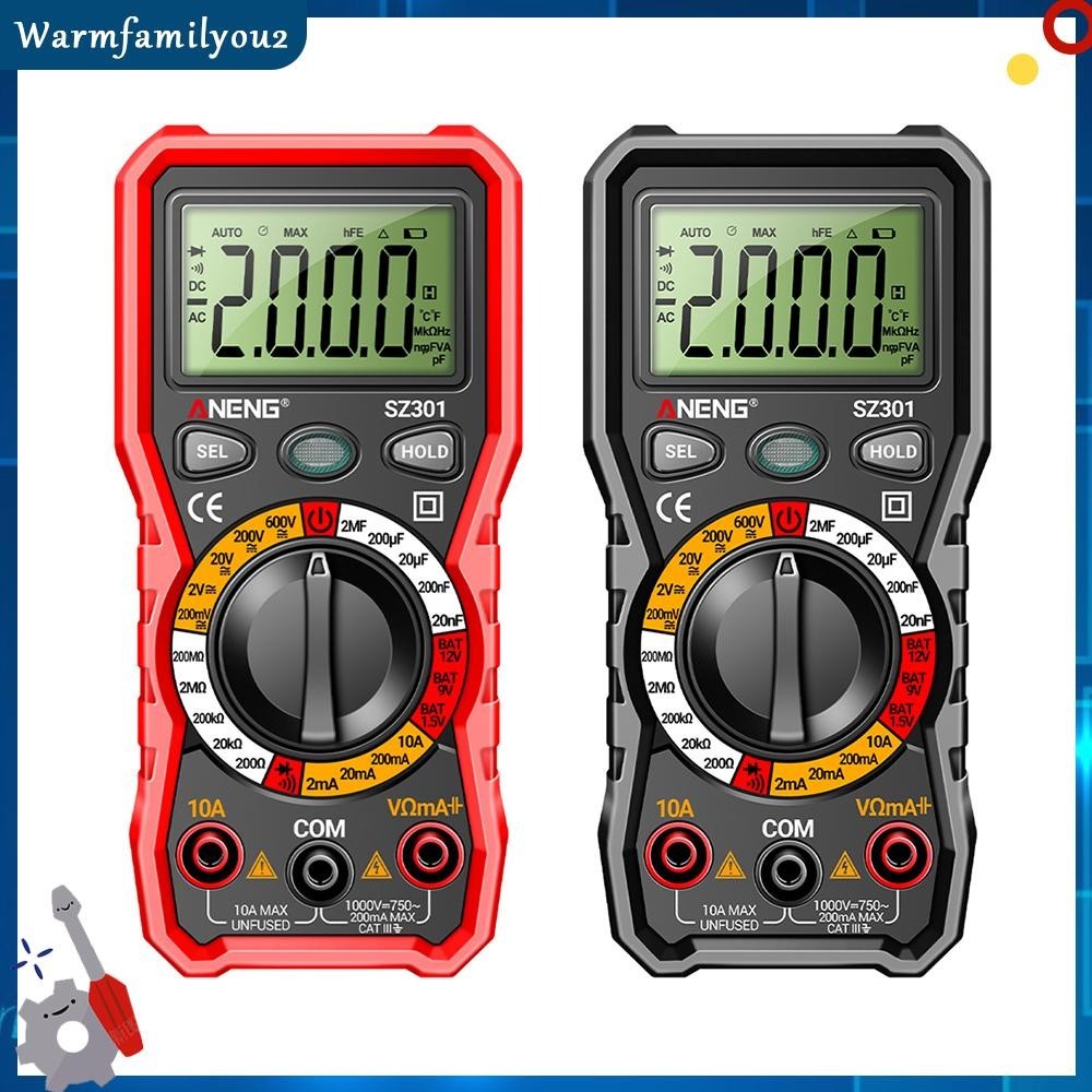 2000 Counts Digital Multimeter Resistance Capacitance Handheld NCV ...