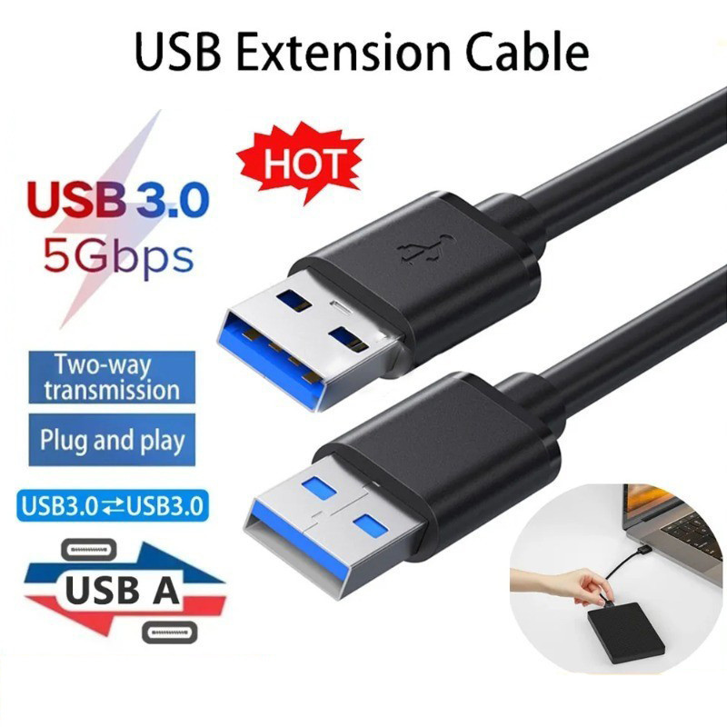 High speed USB to USB Extension Cable - Double-Headed Data Transfer ...