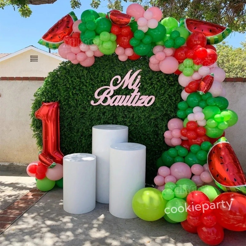 Cocomelon Balloons Cartoon Pink JOJO Watermelon Birthday Decoration Set ...