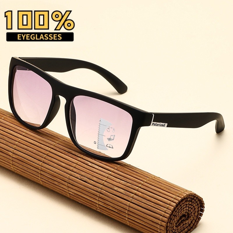 Double Vista Reading Eye Glasses For Men With Grade Progressive Grey ...