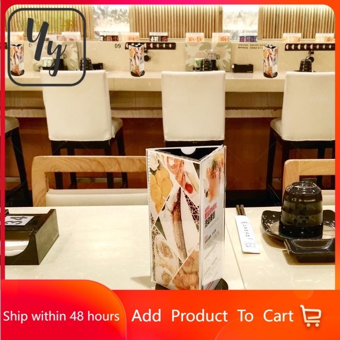Three-Sided Rotating Table Card Acrylic Holder 360° Rotating Desktop ...