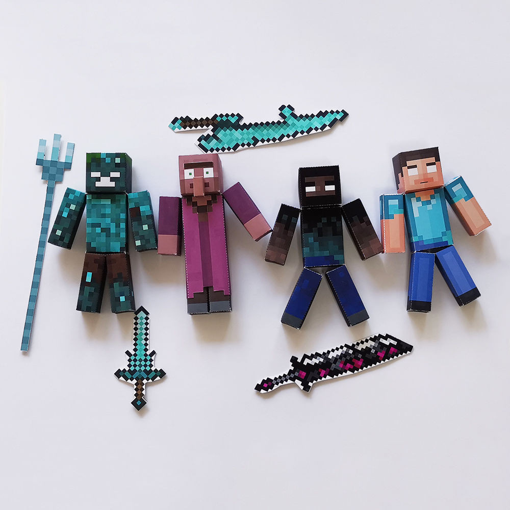 Annoying Village My World Annoying Villagers Papercraft Drowned Corpse ...