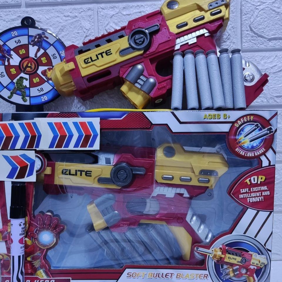 CWVS AVENGERS NERF GUN TOY IRONMAN SOFT BULLET GUN TOY FOR KIDS AND ...