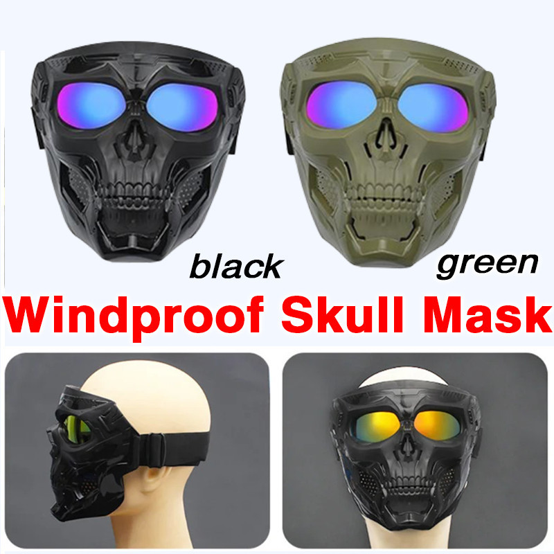 Skull Riding Mask Breathable Airsoft Mask Full Face Masks Skull ...