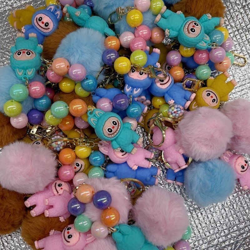 Pop Mart Labubu Keychain Anime Labubu Charm Keychain Doll Keyring Car ...