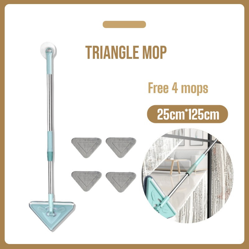 Household Mop Triangle Window Cleaner Wet and Dry Cleaning Mop Glass ...
