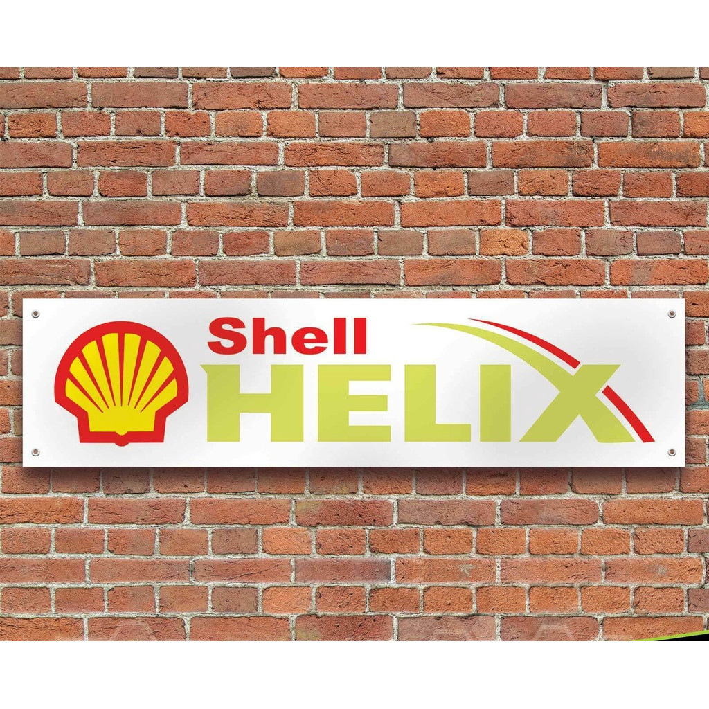Shell Helix Motor Oil Banner Garage Decorative Sign Tin Sign Club Bar ...