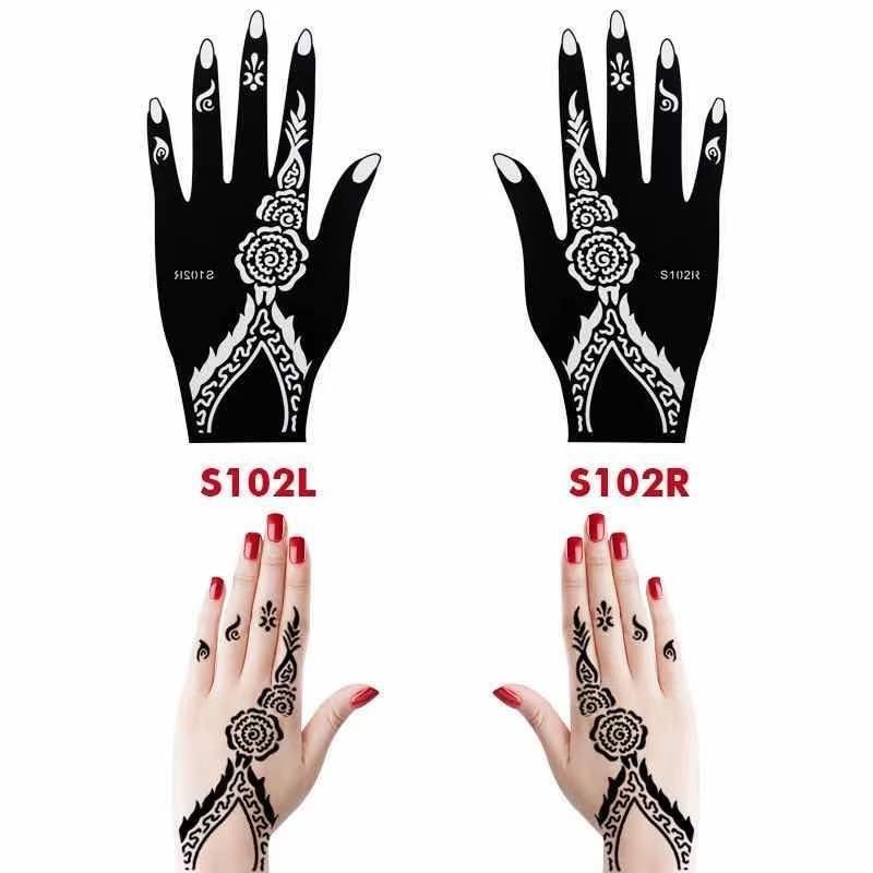 Dark Style Hand Tattoo Sticker Palm Tattoo Template Hand Simulation ...