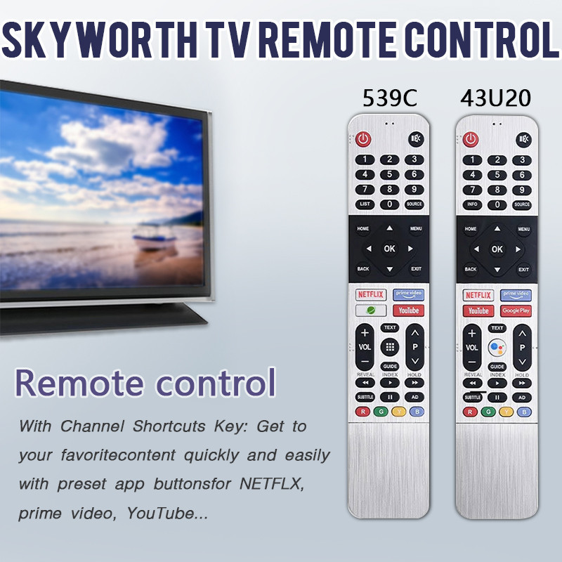 Skyworth Smart TV English Remote Control 43U20 / 539C | Shopee Philippines