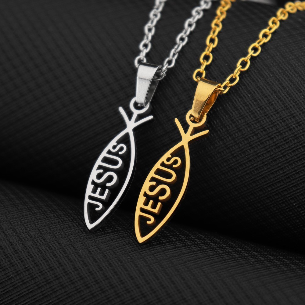 Christianity Baptism Religious Jesus Letter Stainless Steel Pendant ...