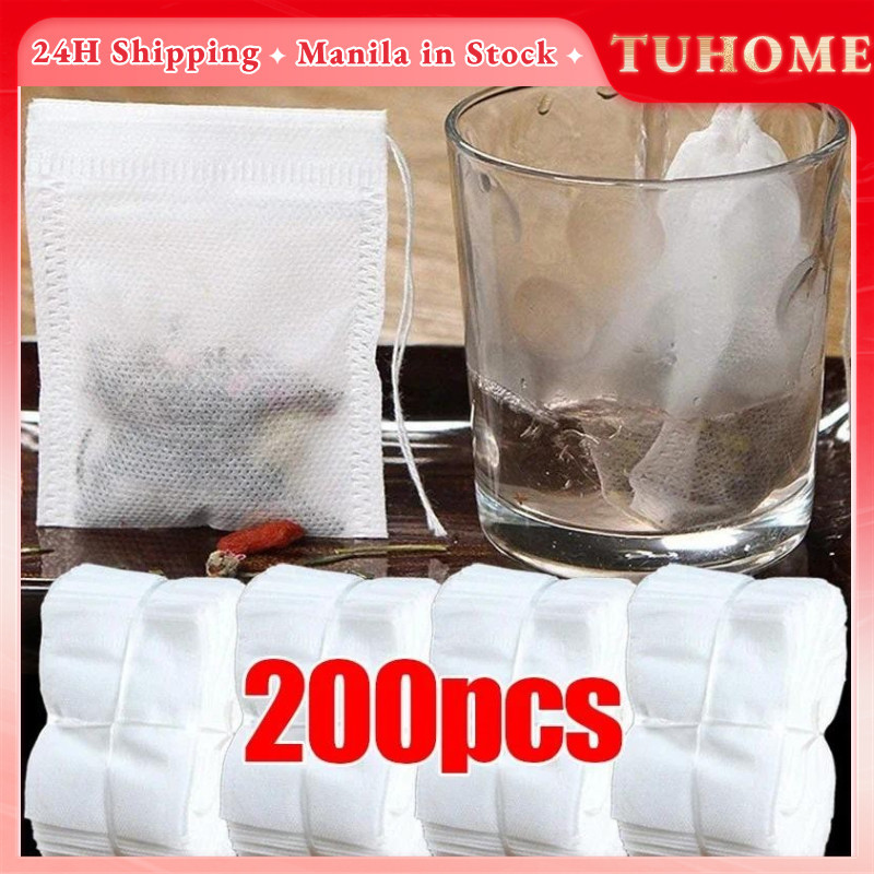 【24H SHIPPING】100PCS Tea Bags with String Empty Coffee Tea Filter Pouch ...