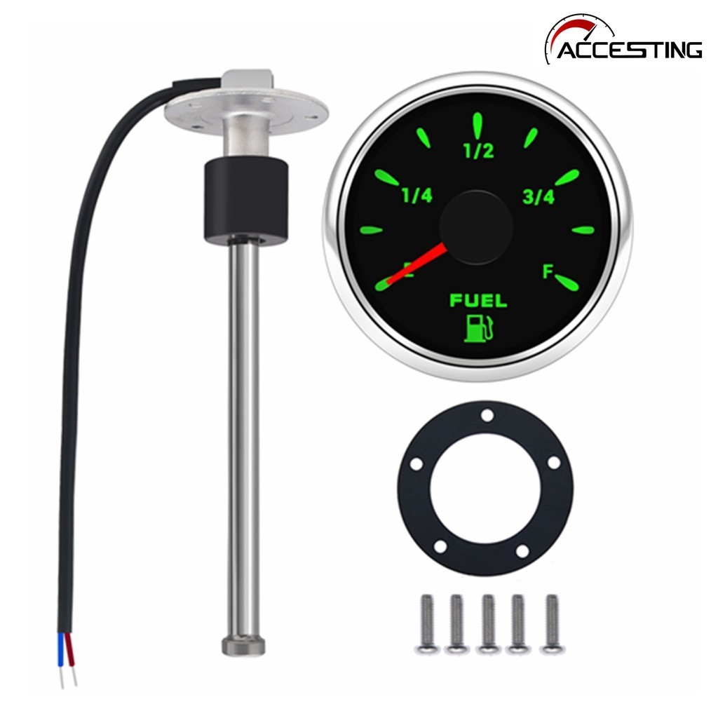 52mm Marine Fuel Level Gauge with Fuel Level Sensor 240-33Ohm 7 Colors ...