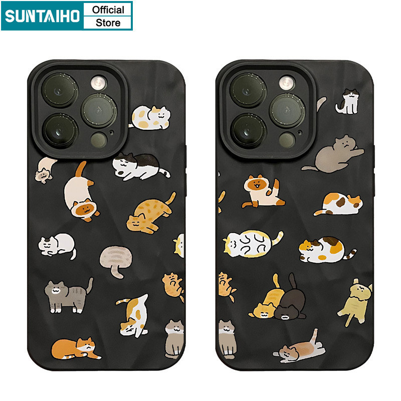 Suntaiho Funny Cute Casing Cartoon Cats Pattern Phone Case for Iphone ...