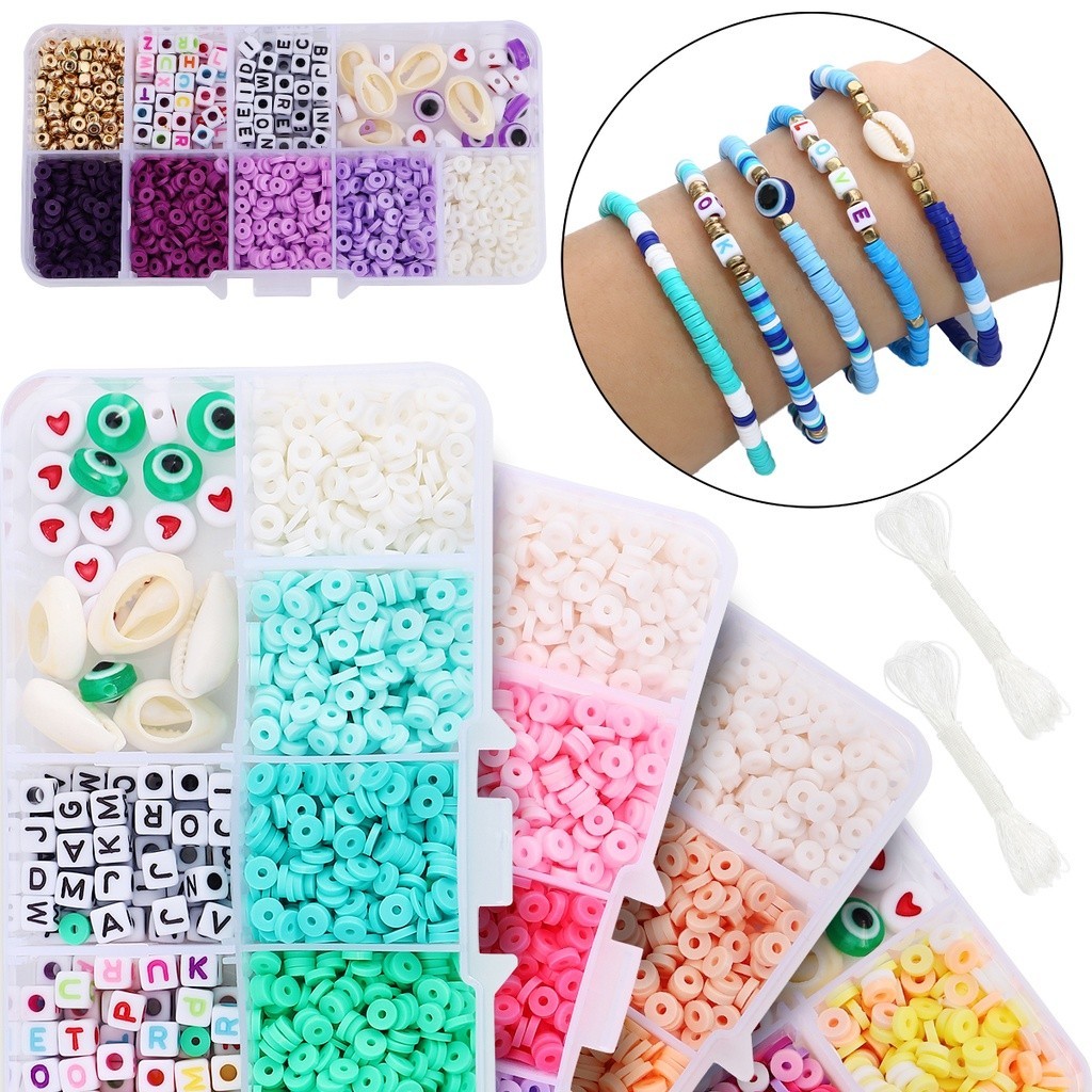 4mm Clay Beads And Letter Beads Accessories Beads Kit For DIY Jewelry ...