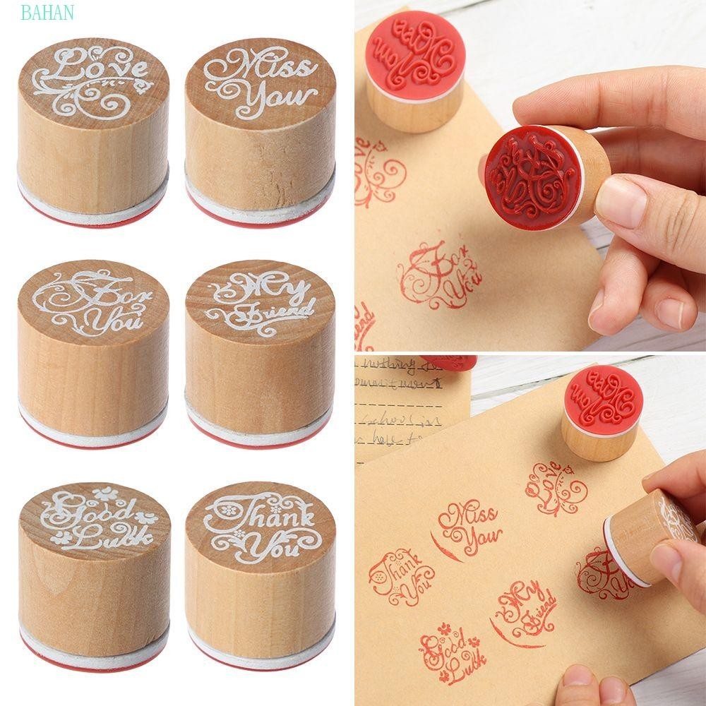 BAHAN Wooden Rubber Stamp Stationery Art Craft Thank You For You ...