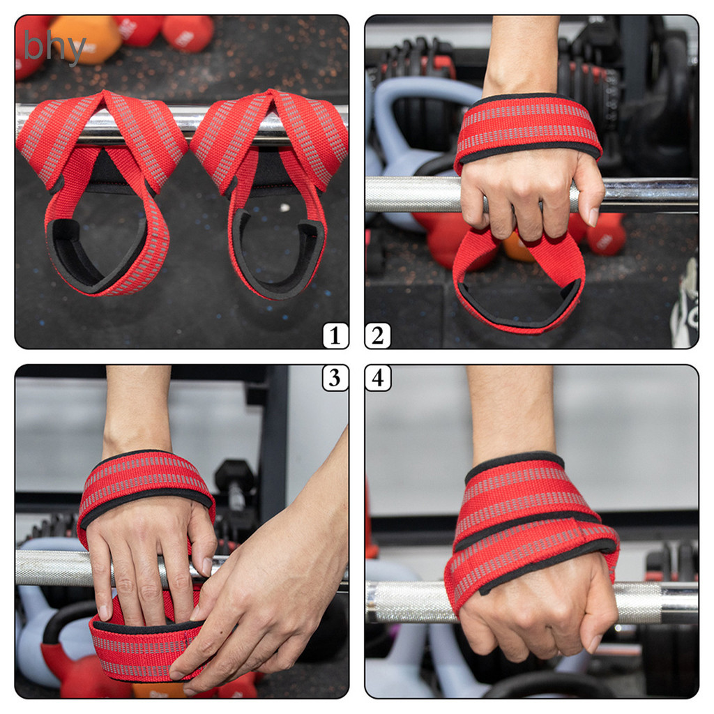 bhy 2pcs/Set Figure 8 Straps Deadlift Weight Lifting Wrist Straps Power ...