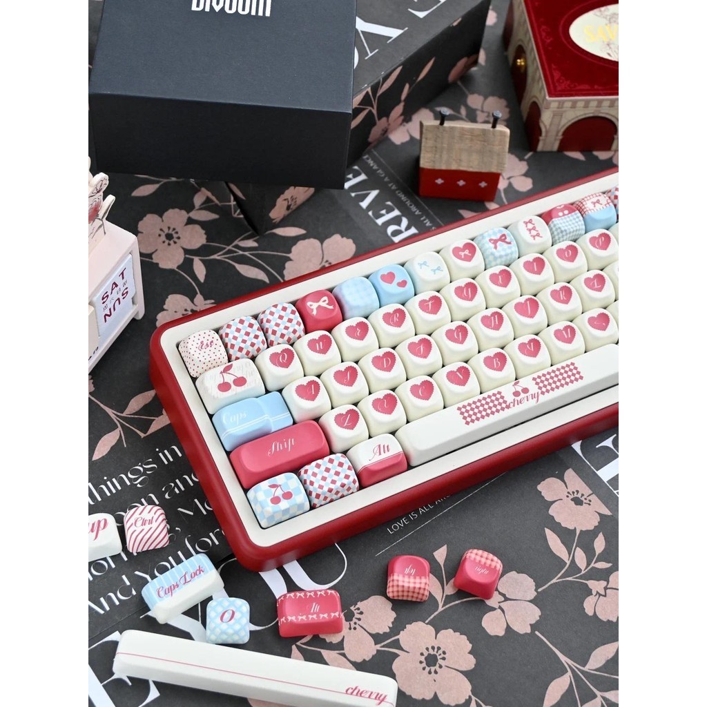 Mint Cherry Keycap MOA/Cherry Profile PBT Five-sided Dye Sublimation ...