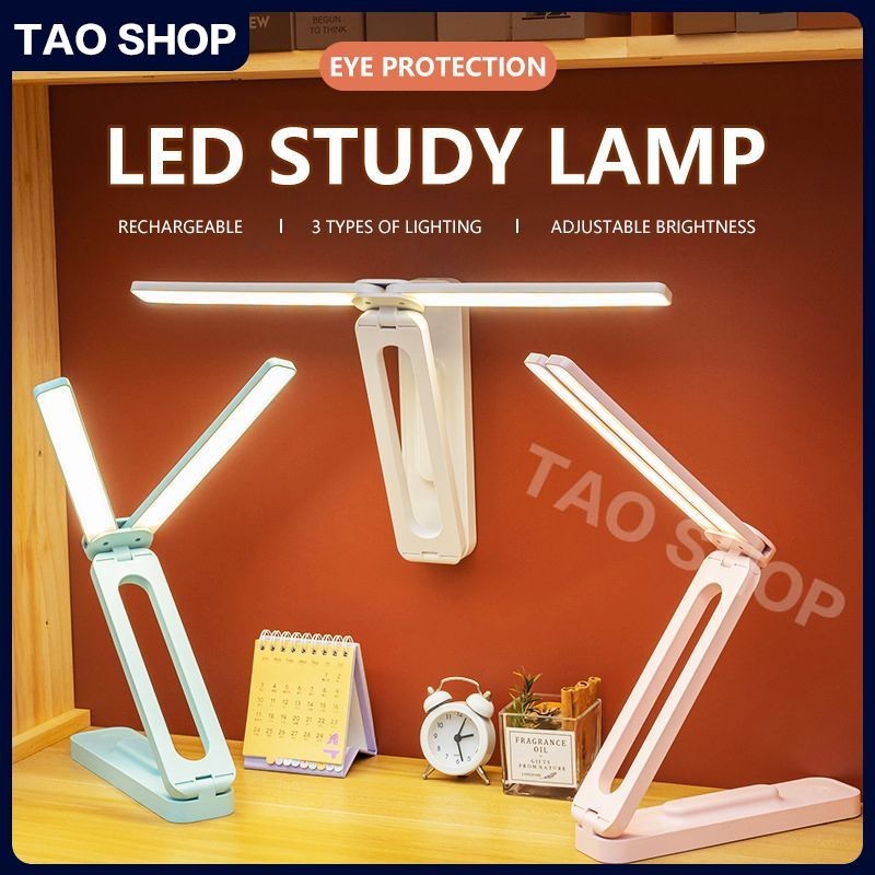 USB Rechargeable LED Desk Lamp Study Lamp Stepless Dimming Table Lamp ...